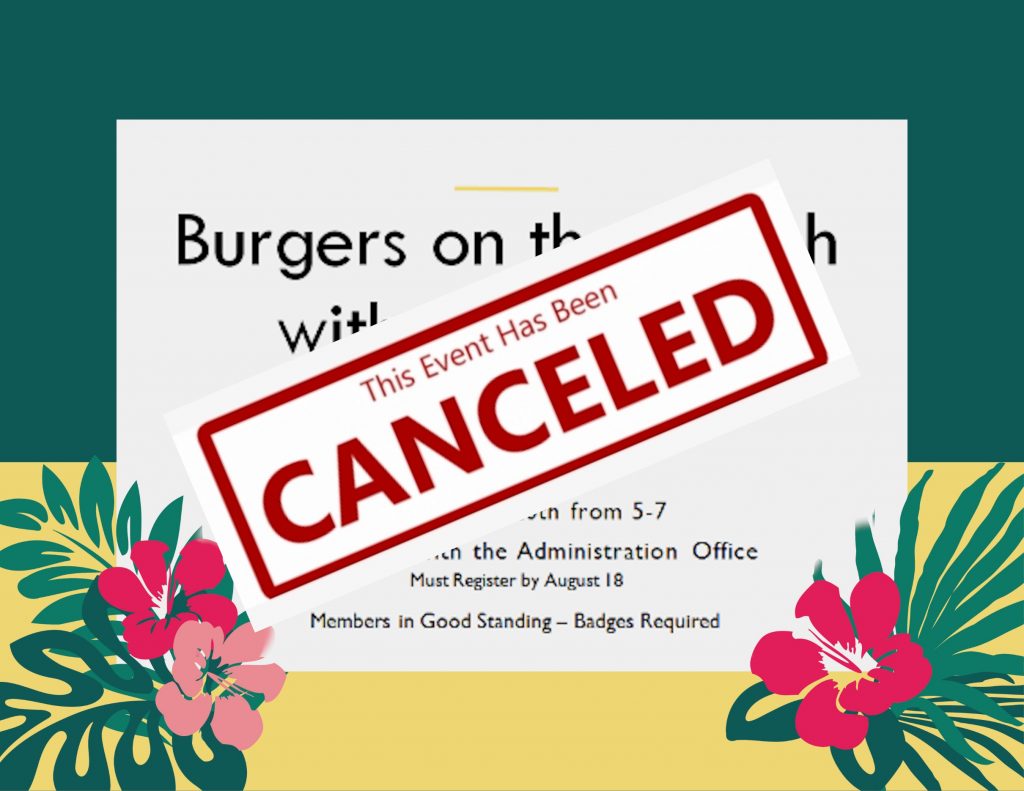 Canceled - Burgers on the Beach with the Board - PEPOA